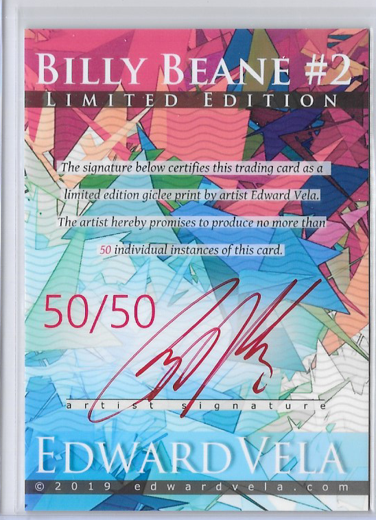 Billy Beane Authentic Limited Edition Artist Signed Giclee Print Card ...