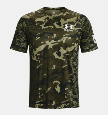 Under Armour UA Freedom Camo Pattern Green Tech T-Shirt Men’s SZ 3XL ...
