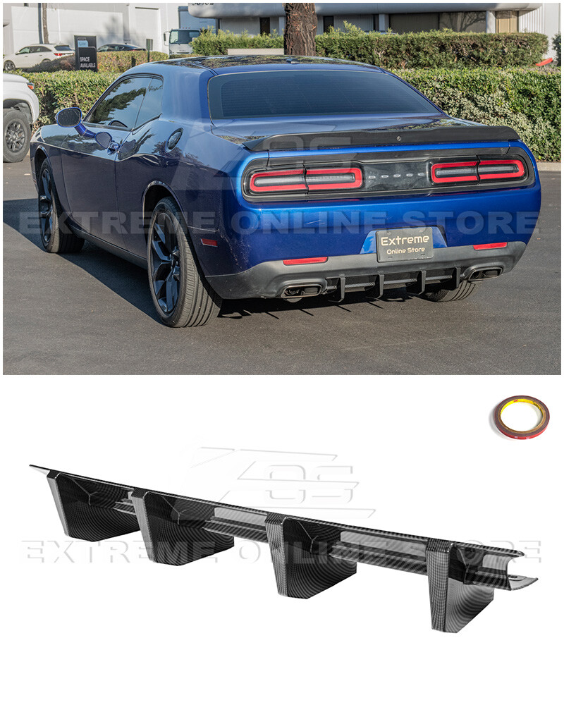 For 15-23 Dodge Challenger | SRT Hydro Carbon Fiber Rear Add-On ...
