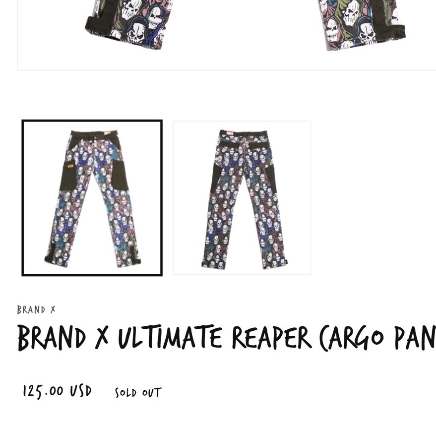 NEW - BRAND X ULTIMATE REAPER CARGO PANTS Size 28 - Skeletor He-Man ...