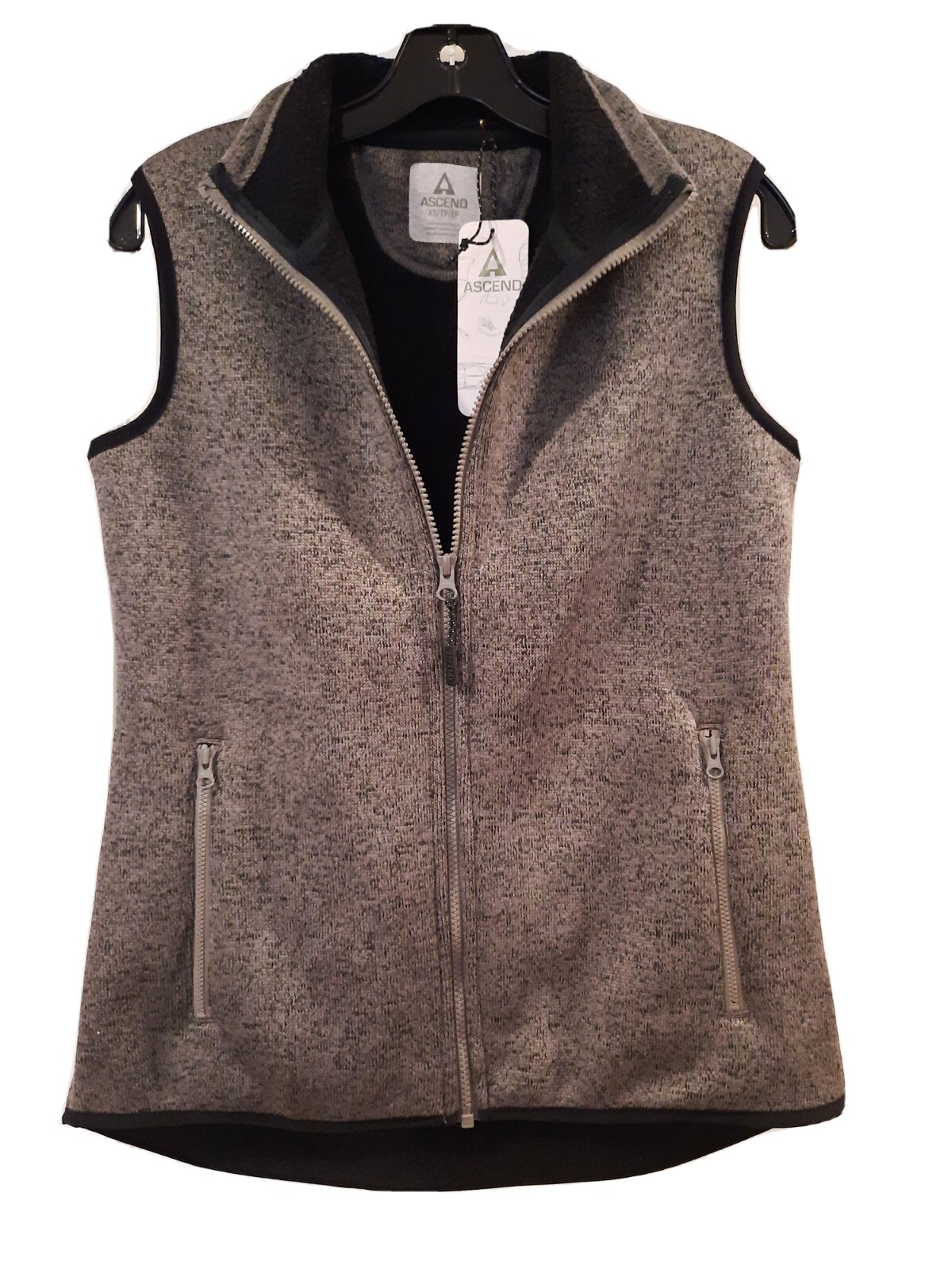 Ascend Women's Size XS Full Zip Vest Charcoal Gray | eBay