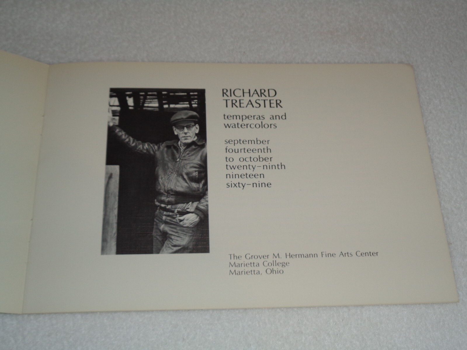 Richard Treaster 1969 Marietta College Ohio Rare Vintage Art Exhibition ...
