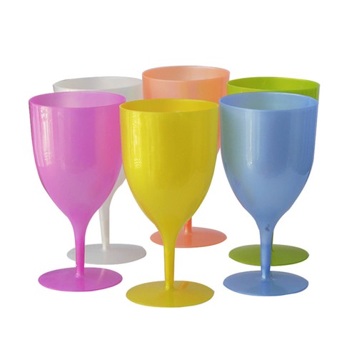 6 Pcs Plastic Goblet Goblets for Party Colored Drinking Cups Reusable ...