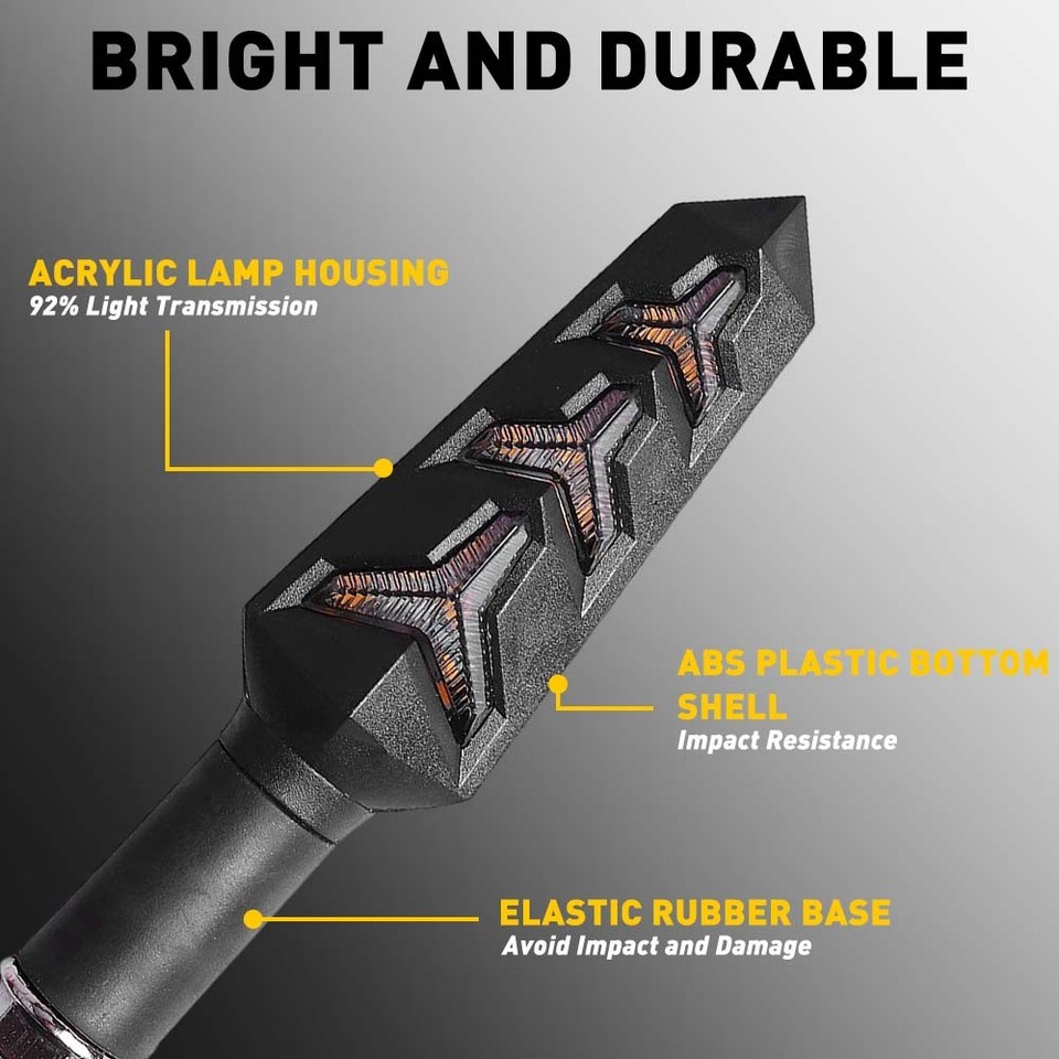 Motorcycle Indicators Flowing Turn Lights Signal Arrow Lamps 12V ...