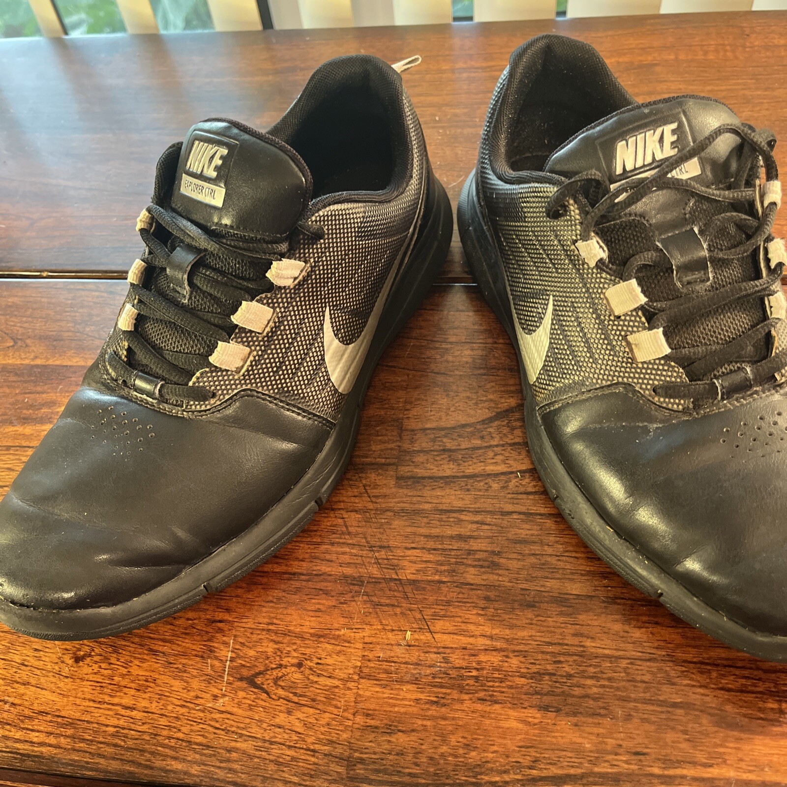 Nike Explorer CTRL Black Leather Golf Shoes Spikeless 704694-001 Mens ...