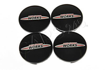 Genuine Mini Cooper JOHN COOPER WORKS JCW Wheel Center Caps 50mm Set of ...