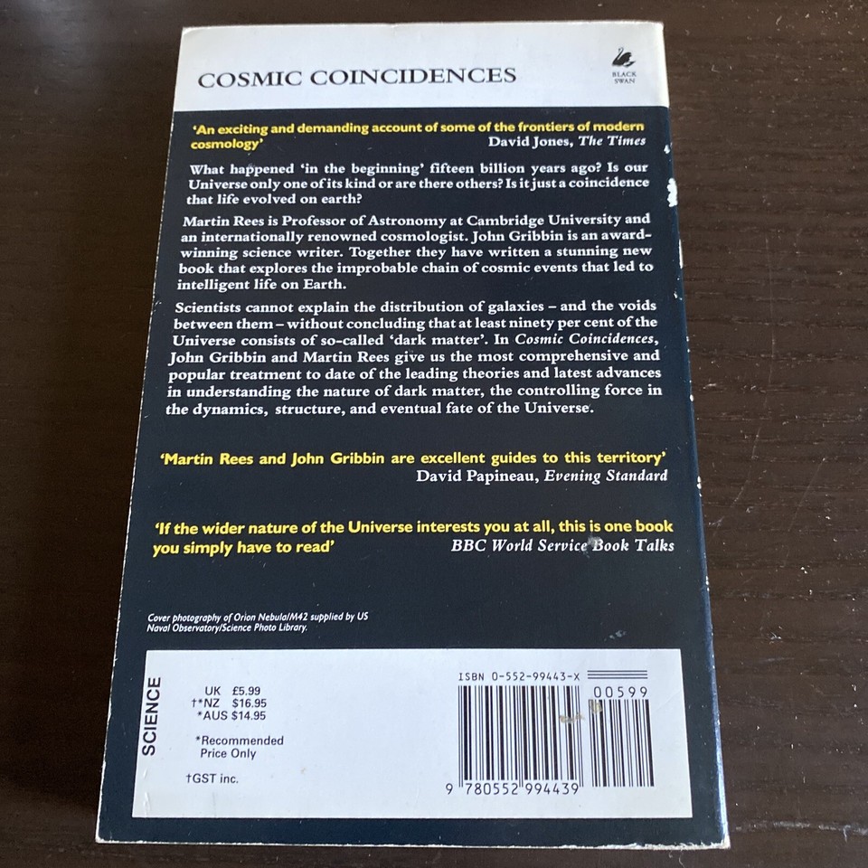 Cosmic Coincidences by Martin Rees & John Gribbin - Trade Paperback | eBay
