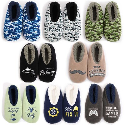 Sploshies - Fun Duos or Camo - Men's Soft Slippers Socks Non-Slip Grip ...