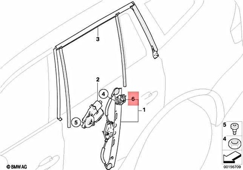 New Genuine BMW Sliding Piece Window Regulator Lifter OEM 51353448645 ...