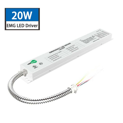 20W Emergency Driver LED Light Backup Battery 100-347VAC Dimmable UL ...