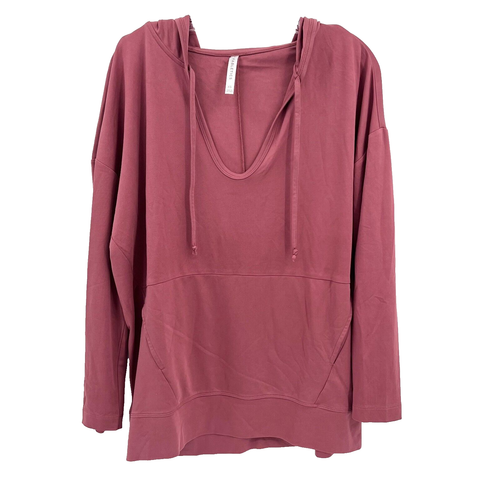 FABLETICS Women's XS Mauve Oversized V-Neck Tie Drop-Sleeve Hooded ...