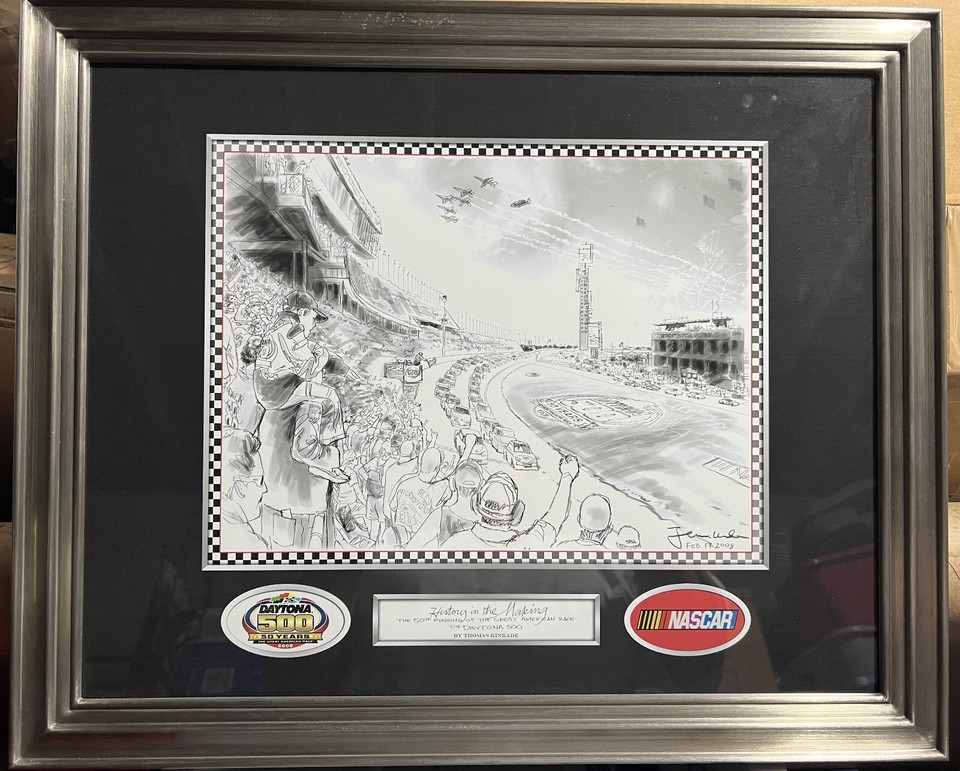 Thomas Kinkade Pencil Drawing of 2008 Daytona 500. | eBay