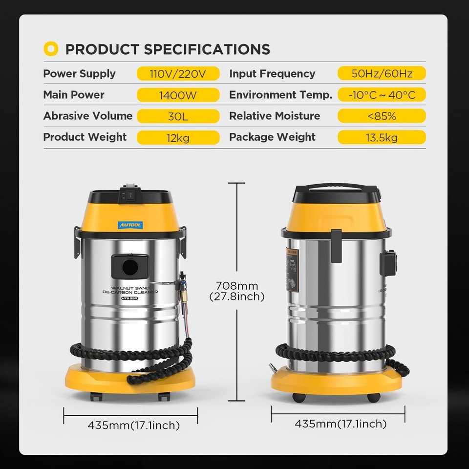 AUTOOL HTS559 Walnut Sand Blaster Machine Car Engine Intake Valve ...