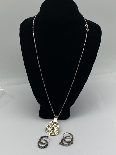 Sterling Silver Assorted Pendant Necklace & Earring Jewelry Bundle 3 ...