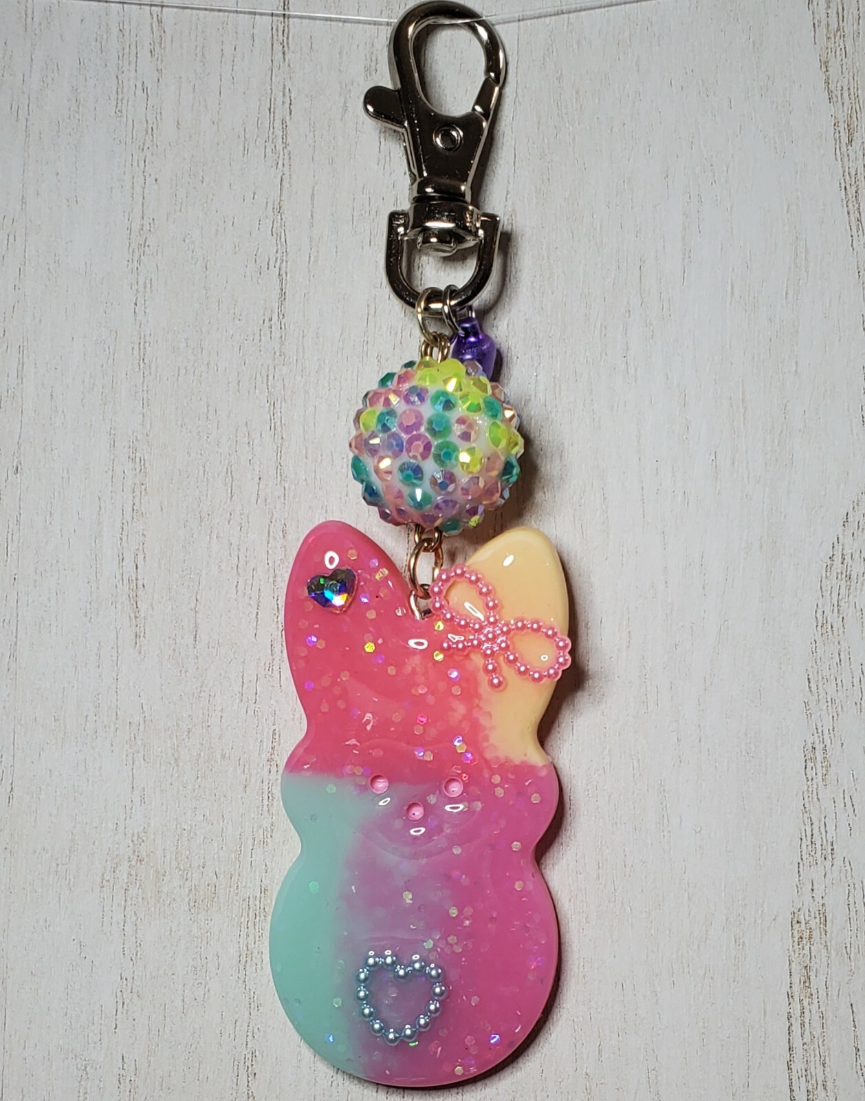 Peeps Bunny Purse Charm Keychain | eBay