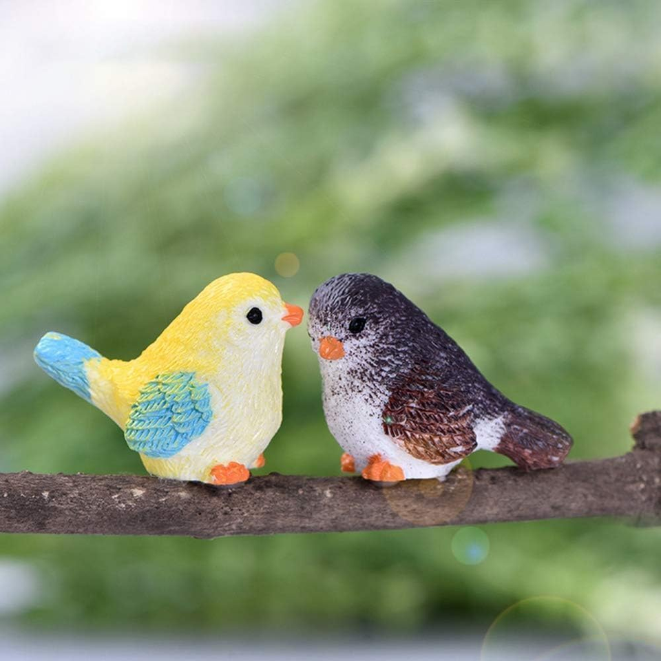 4Pcs Blue Miniature Figurines, Mini Resin Birds, Fairy Garden ...