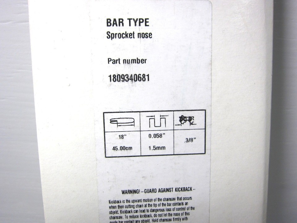 BSS Husqvarna Chain saw 18" Premium Bar 3/8 .058 ??-DL# by Faisca ...