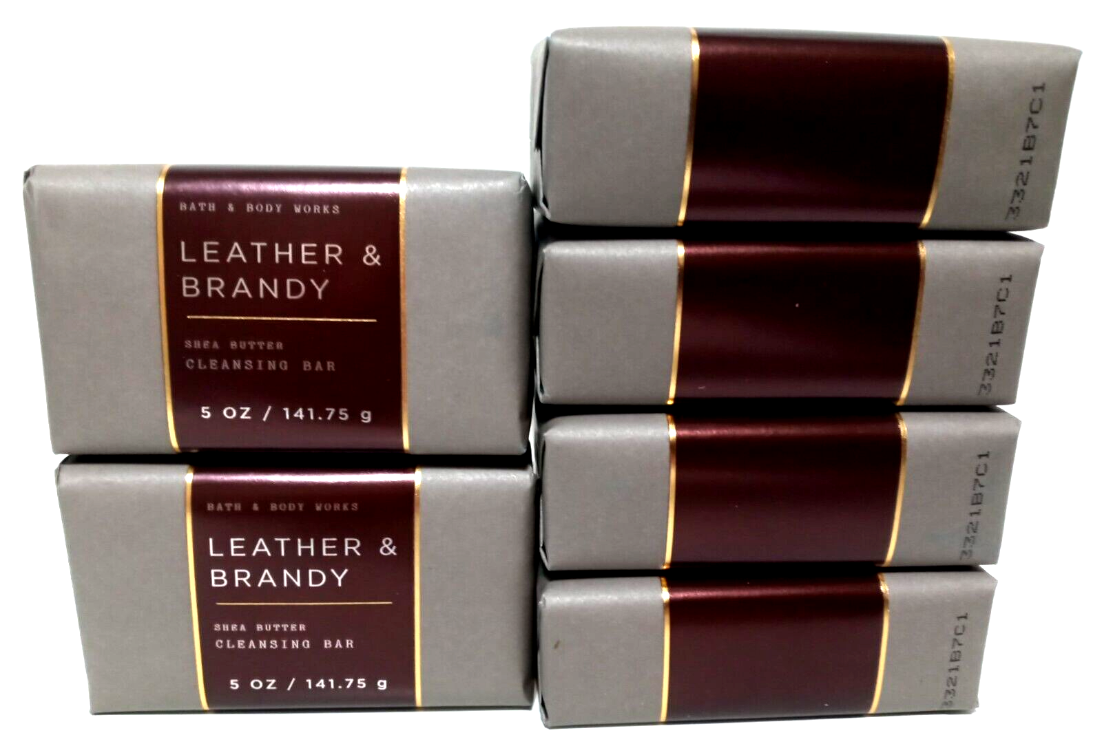 Bath Body Works LEATHER & BRANDY Shea Butter Cleansing Bar Soap 6 Bars ...
