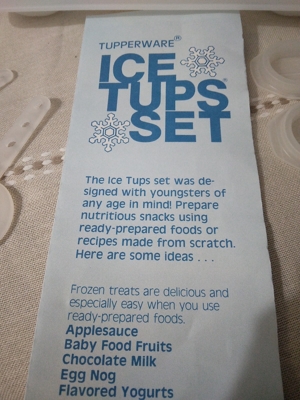 TUPPERWARE Vintage ICE TUPS Ice Pops (Tray, 6 Tups, 8 Rings, 8 Seals ...