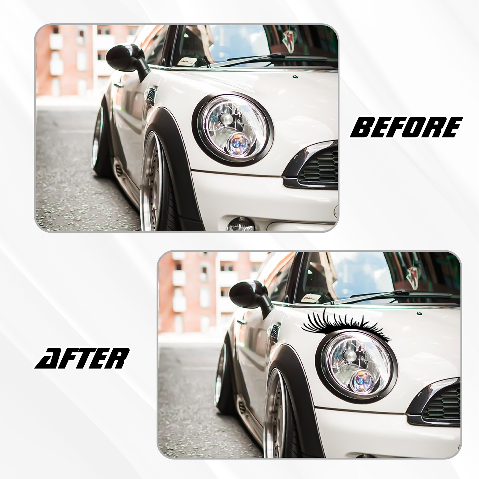 Eyelashes Eyebrow Car Headlight Sticker 2Pairs Body Decal KK Vinyl ...