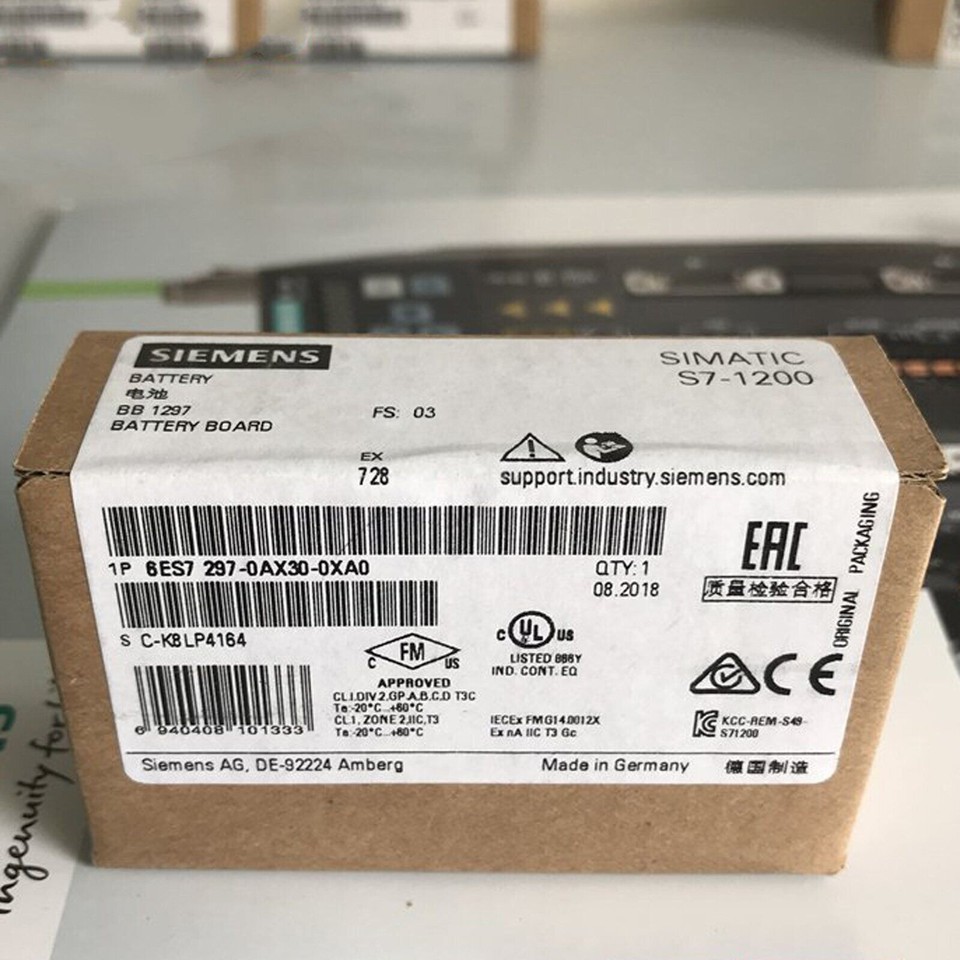 New Siemens 6ES7297-0AX30-0XA0 S7-1200 Battery Board 1297 6ES7 297 ...
