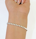 14k White Gold Tennis Bracelet Real Diamond Box Clasp Women | eBay