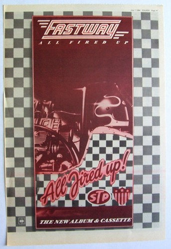 FASTWAY 1984 vintage POSTER ADVERT ALL FIRED UP Motorhead | eBay UK