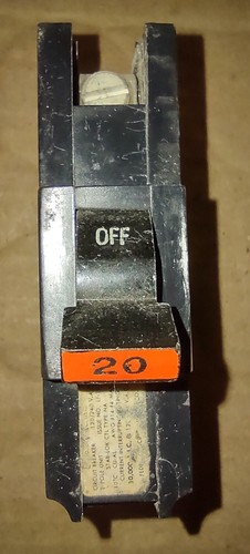 Federal Pacific 20A 1 Pole 120/240V Stab-Lok THICK Breaker *CONTINUITY ...