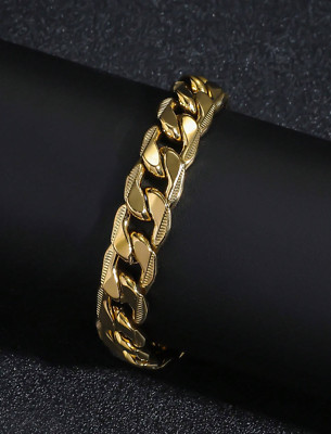 Pulsera Esclava Brazalete Manilla en Oro 10K Cadena Cubana Para Hombre ...