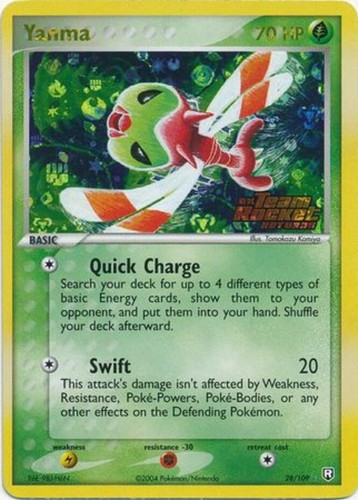 Moderately Played Yanma - 28/109 - Rare - Reverse Holo Pokemon Team ...