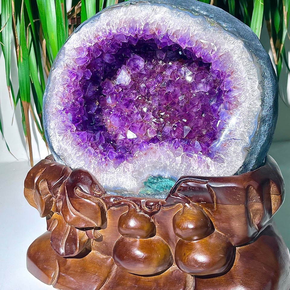 28.72LB Natural high-quality amethyst cave amethyst coin bag spiritual ...