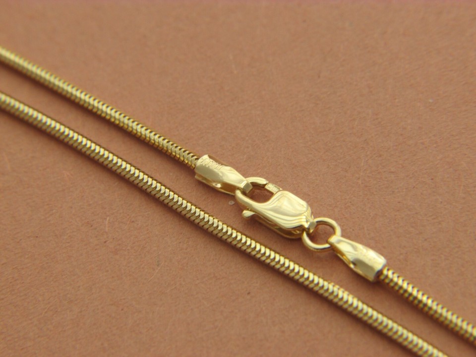 Solid 14K Gold Snake Necklace 3 widths to choose from **real 14k gold ...