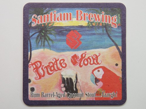 Beer Coaster ~ SANTIAM Brewing Pirate Stout & Boadicea Real Ale ~ Salem ...