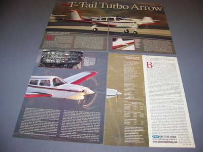 VINTAGE..1982 PIPER T-TAIL TURBO ARROW..HISTORY/DETAILS/SPECS..RARE ...