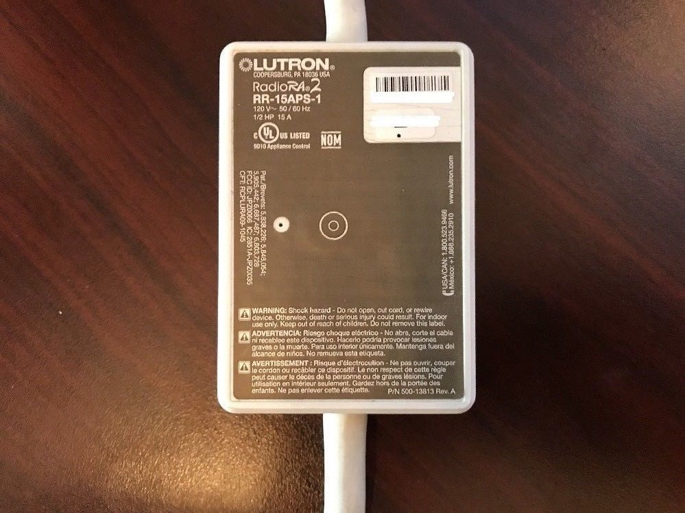 Lutron RR-15APS-1-SW Radio Ra2 RadioRA RA Plug-In Appliance Module ...