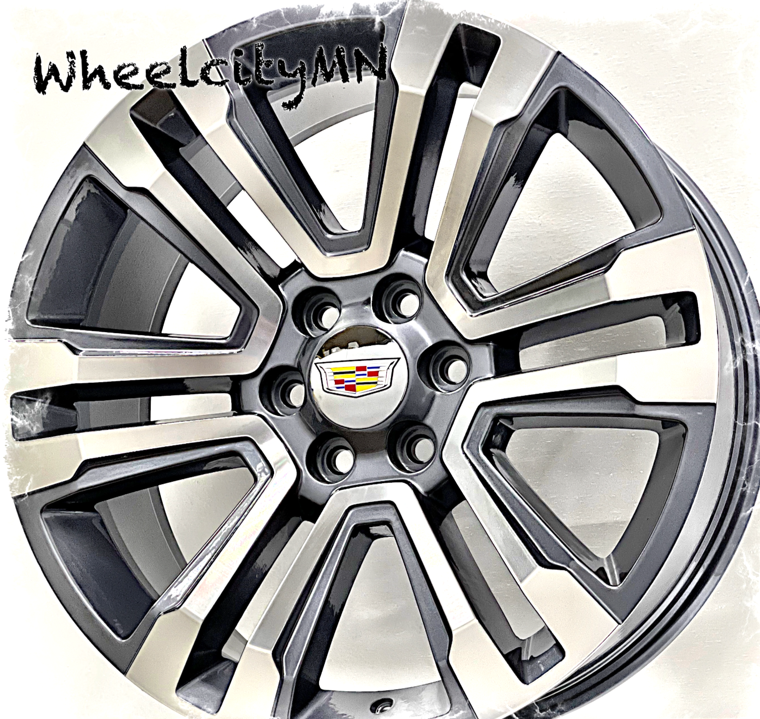 22" gunmetal machine 2019 Cadillac Escalade OE replica 5822 wheels 6x5 ...