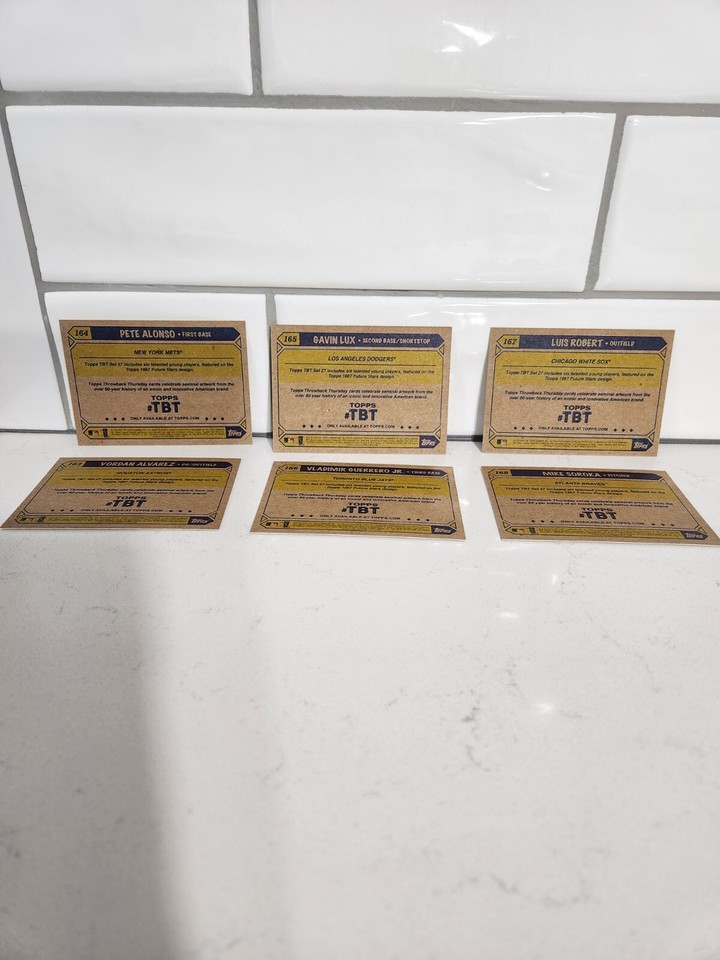 2020 Topps #TBT Set #27 1987 Future Stars Complete 6 Card Set Alvarez ...