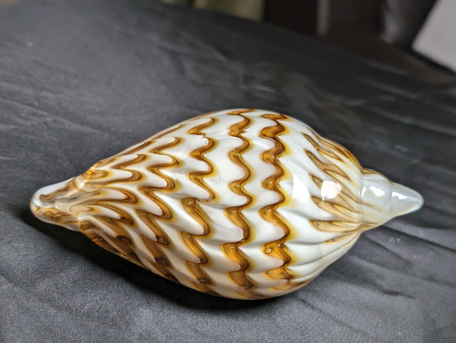 Art Glass Conch Sea Shell Sculptural Dish Figurine 6.5" Murano Style | eBay