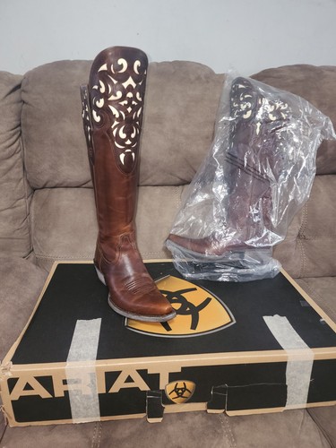 Ariat Hacienda Vintage Caramel Sz. 8 Knee High Boots Western Inlay ...