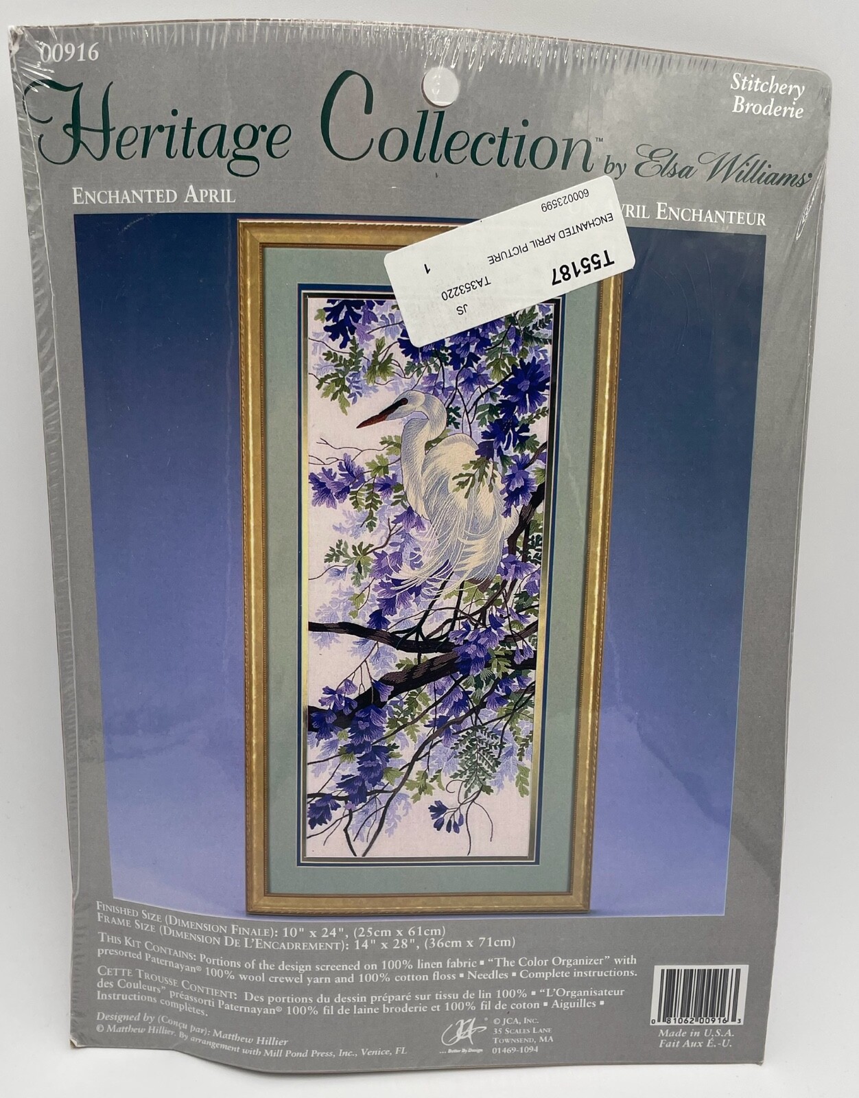 Heritage Collection Elsa Williams Enchanted April Stitchery Kit 00916 ...