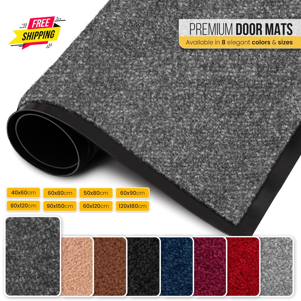 Large Heavy Duty Rubber Back Barrier Non Slip Door Mat Runner Hall ...