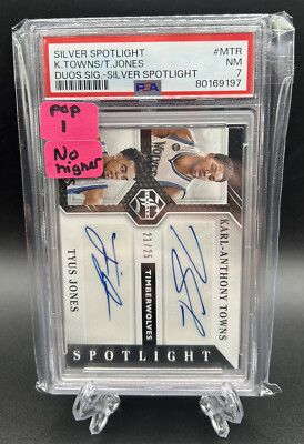 Karl Anthony Towns Tyus Jones 2015 limited spotlight auto autograph #21 ...
