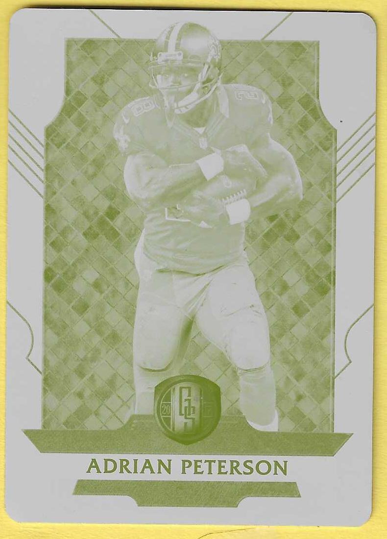 2017 Plates & Patches Adrian Peterson Saints (GS) Yellow Printing Plate ...