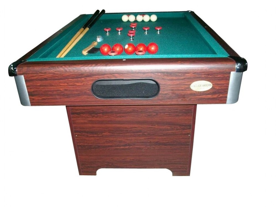 SLATE RECTANGULAR BUMPER POOL GAME TABLE in WALNUT by BERNER BILLIARDS ...