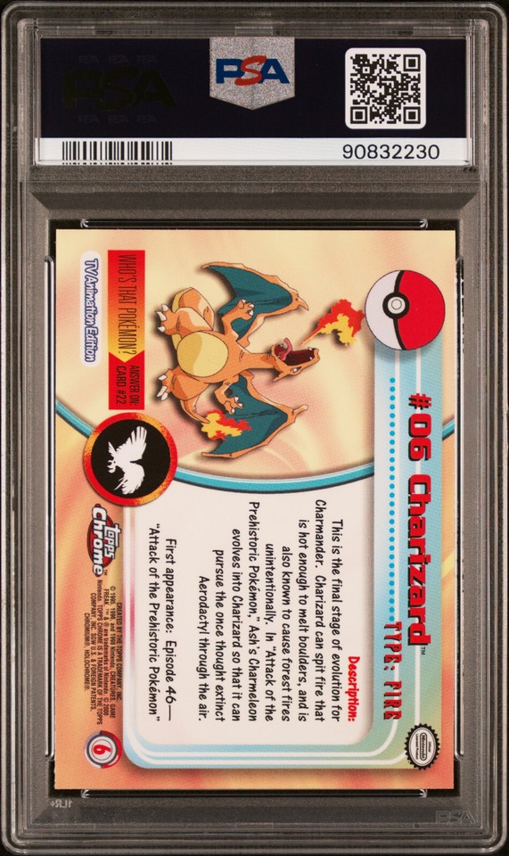 PSA 10 GEM MINT Charizard 2000 Topps Chrome 06 TV Animation Edition ...