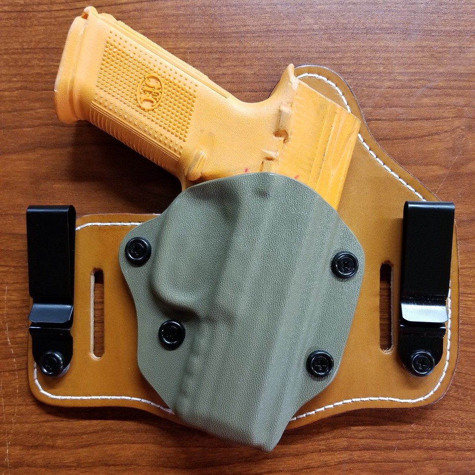 FITS SIG SAUER MODELS IWB & OWB TUCKABLE HYBRID HOLSTER KYDEX / LEATHER ...