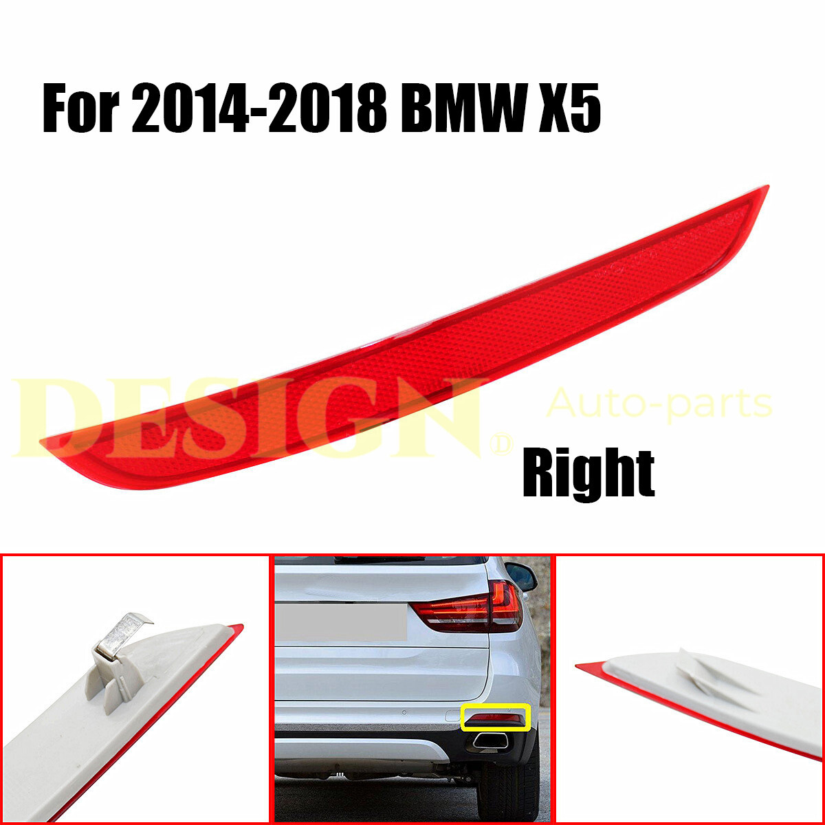 New Rear Bumper Trim Reflector Right Passenger Fit for 14-18 BMW X5 ...