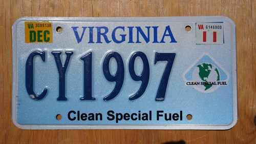 2011 Virginia CLEAN SPECIAL FUEL Earth License Plate # 1997 | eBay