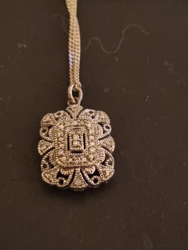 New - Stg Silver Genuine Diamond Pendant with Stg. Silver Chain | eBay