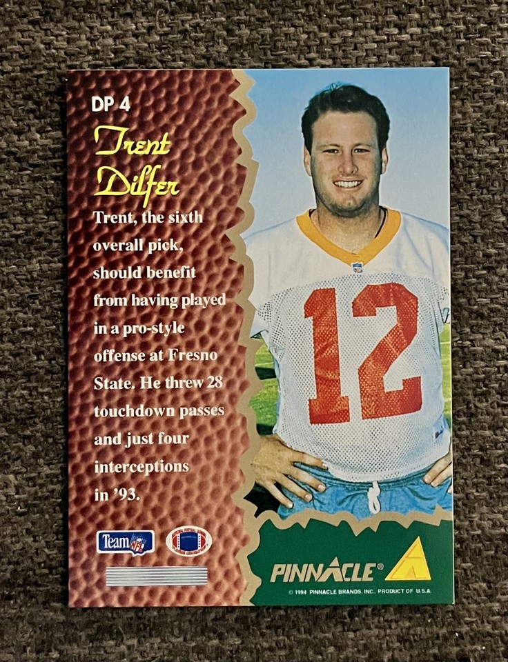 1994 Pinnacle Draft Pinnacle #DP4 Trent Dilfer - Buccaneers | eBay